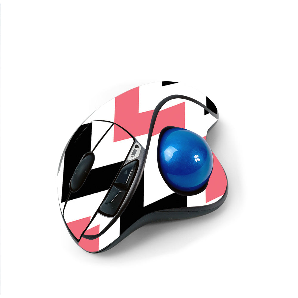 Black Pink Chevron Skin For Logitech M570 Wireless Trackball Mouse ...