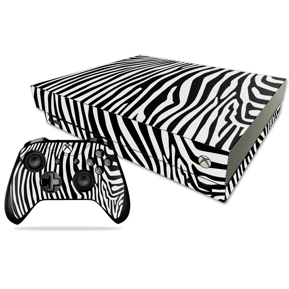 Black Zebra Skin For Microsoft Xbox One X — MightySkins