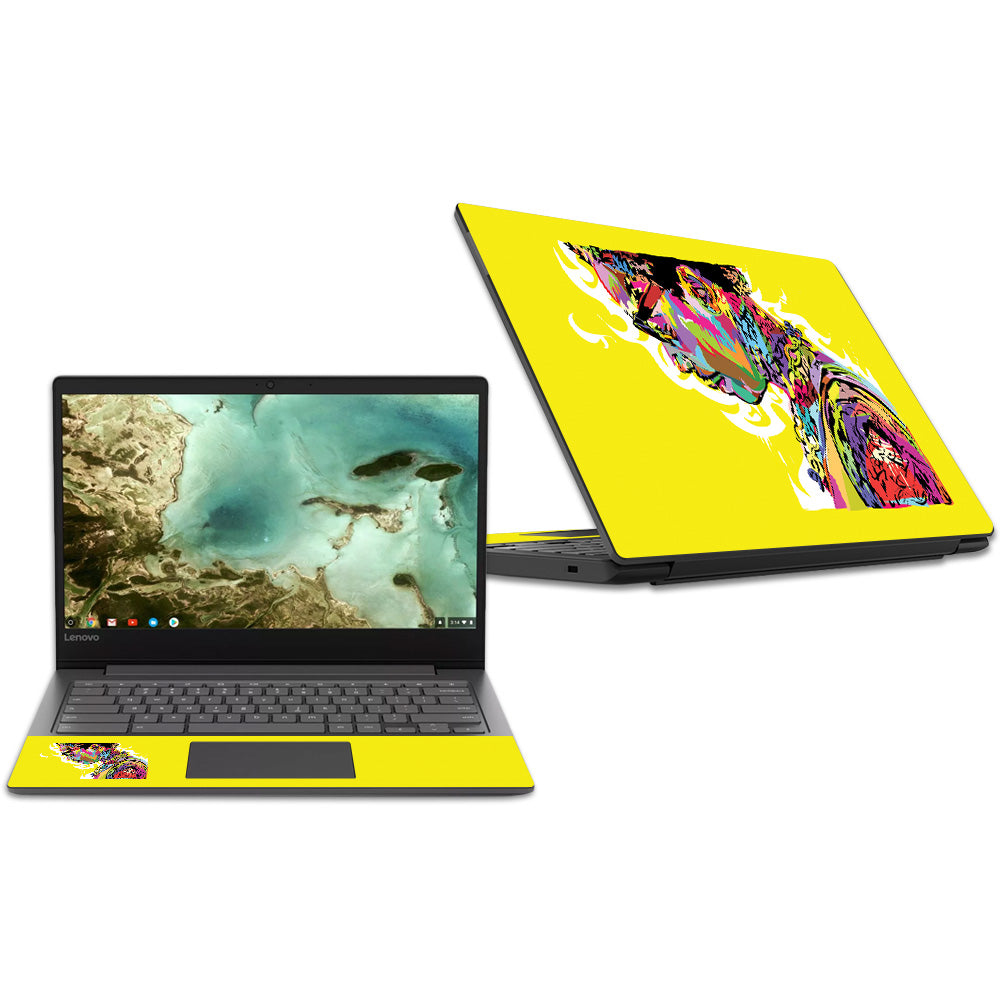 Black And Yellow Skin For Chromebook S330 (2018) — MightySkins