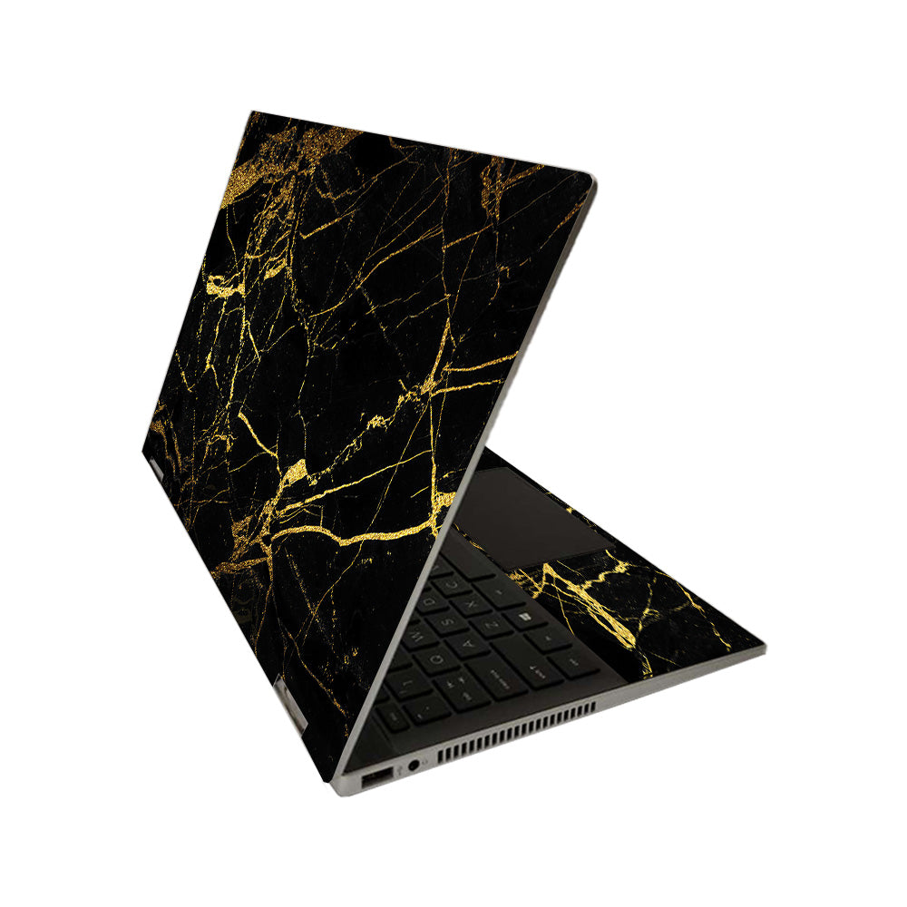 Black Gold Marble Skin For Pavilion x360 14" (2020) — MightySkins