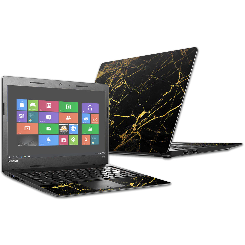 Black Gold Marble Skin For IdeaPad 100S 14" — MightySkins