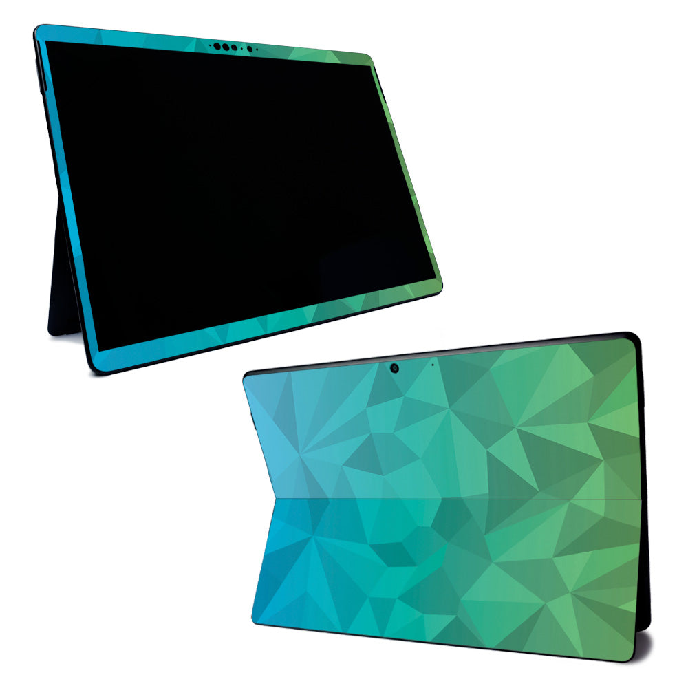 Blue Green Polygon Skin For Microsoft Surface Pro X — MightySkins