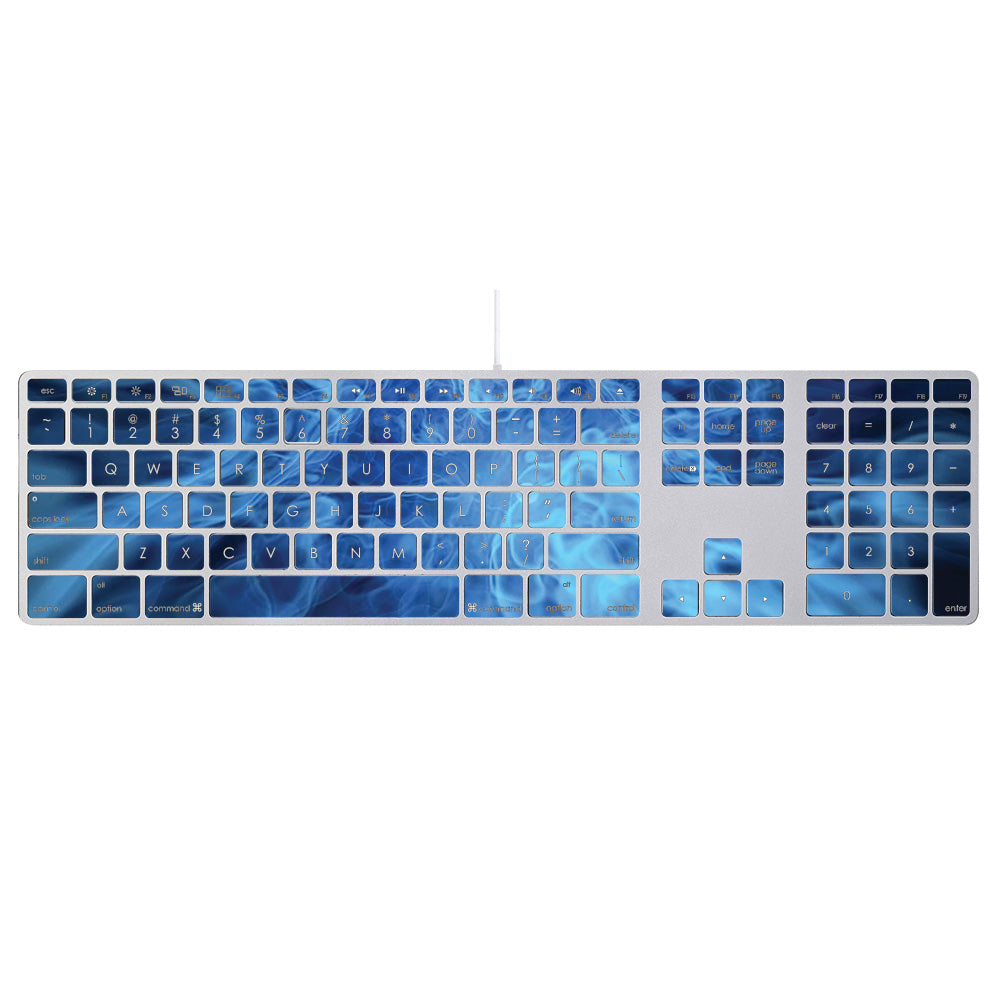 Blue Mystic Flames Skin For Apple Keyboard with Keypad MB110LL/B ...