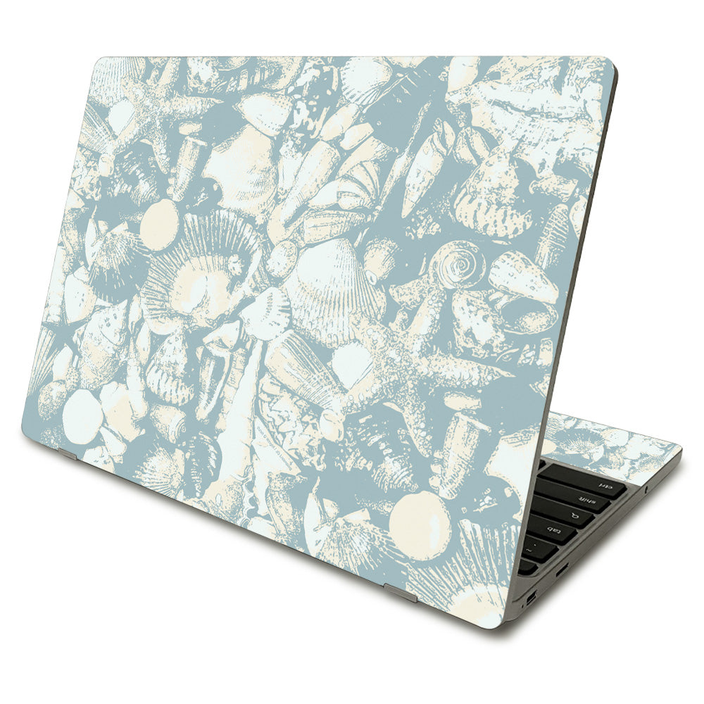 Blue Seashells Skin For Samsung Chromebook 4 (2021) 11.6" — MightySkins