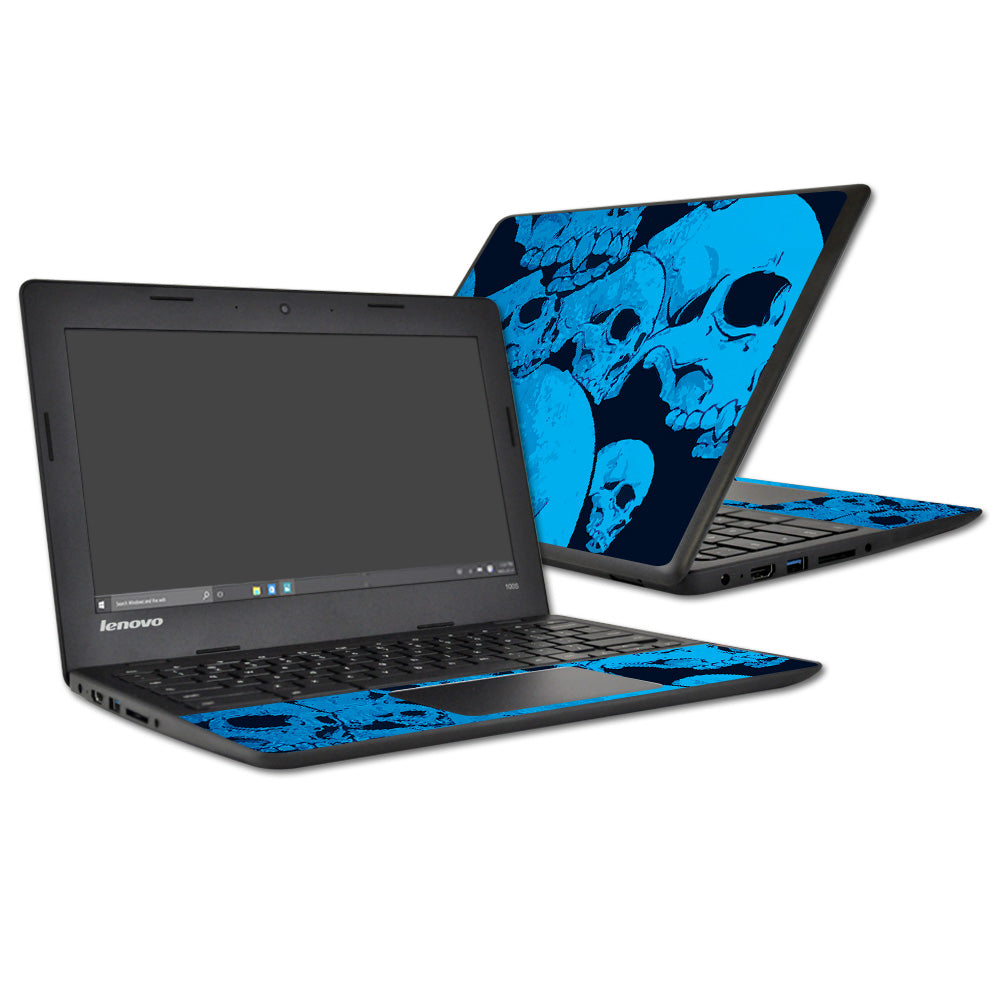 Blue Skulls Skin For 100s Chromebook — MightySkins