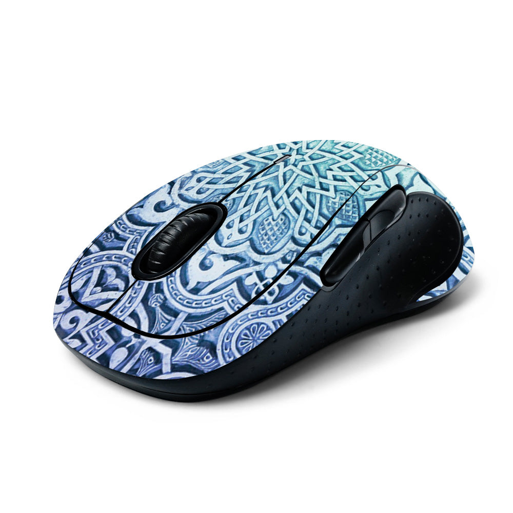 Carved Blue Skin For Logitech Control Plus M510 Mouse — MightySkins