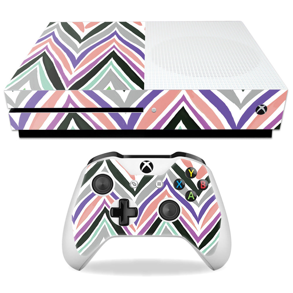 Colorful Chevron Skin For Microsoft Xbox One S — MightySkins