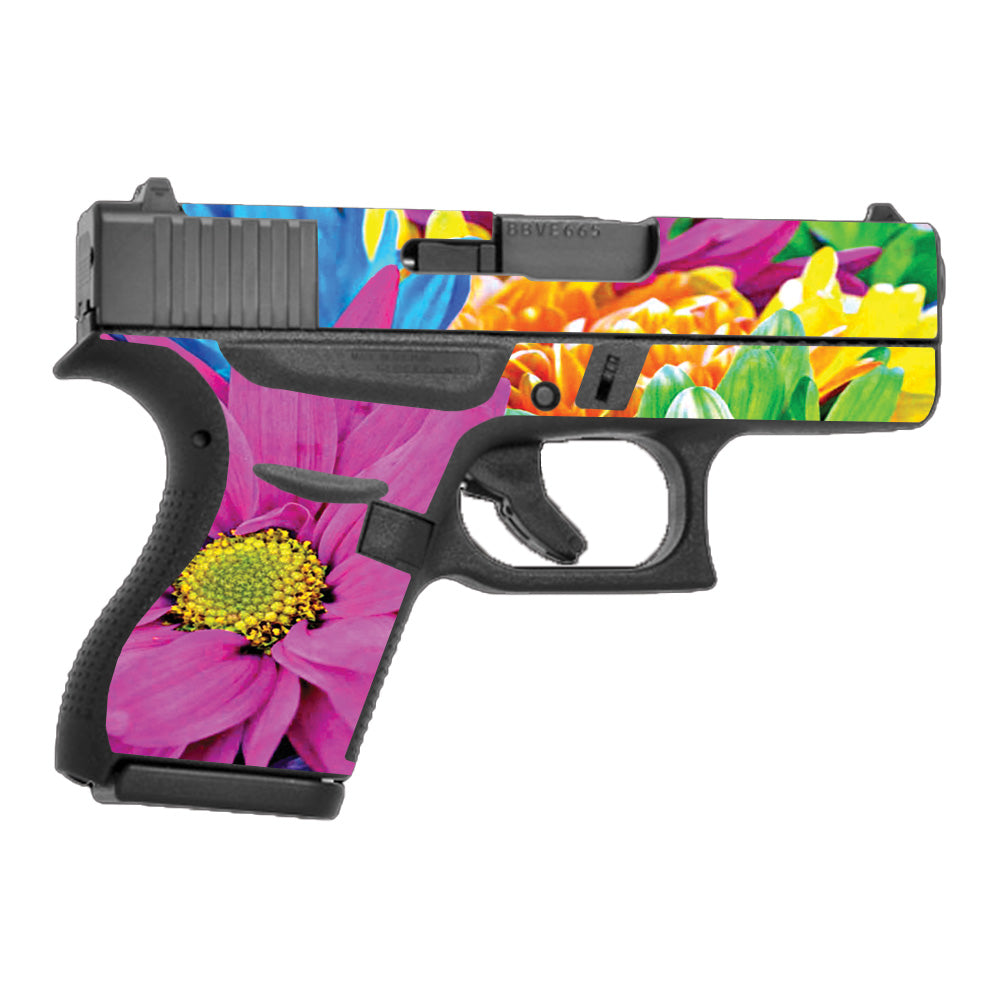 Colorful Flowers Skin For Glock 43 — MightySkins