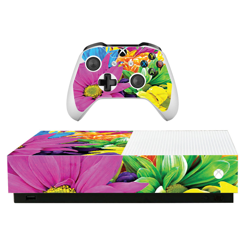 Colorful Flowers Skin For Microsoft Xbox One S All-Digital Edition ...