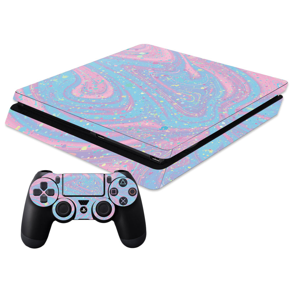 Cotton Candy Swirl Skin For Sony PS4 Slim & Controller Combo — MightySkins
