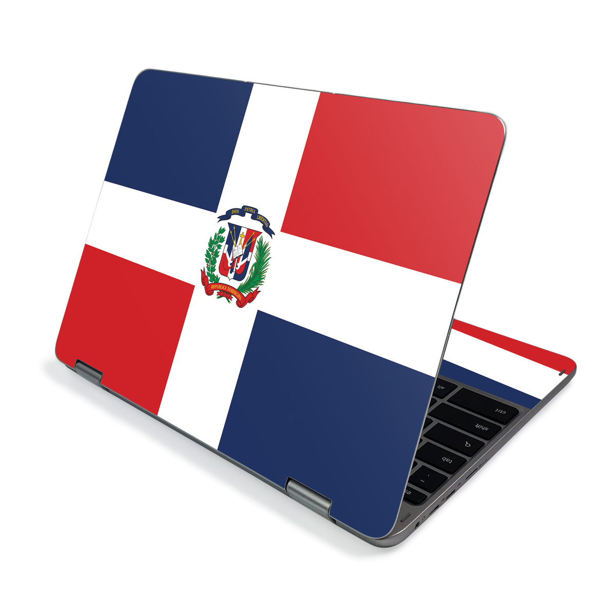 Dominican Flag Skin For Chromebook Plus V2 12" (2019) — MightySkins