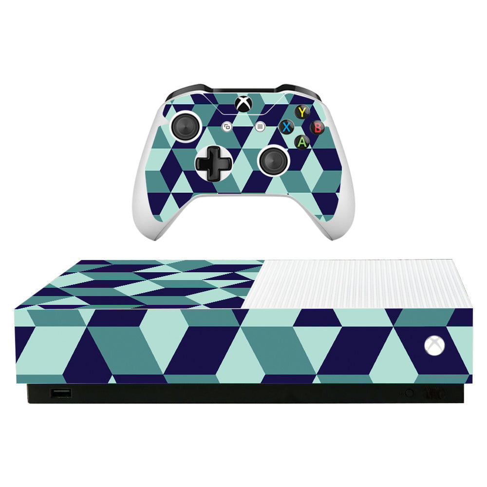 Geo Tile Skin For Microsoft Xbox One S All-Digital Edition — MightySkins