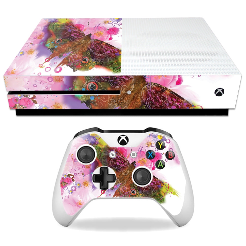 Hippie Butterfly Skin For Microsoft Xbox One S — MightySkins