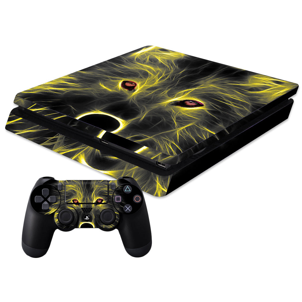 Neon Wolf Skin For Sony PS4 Slim & Controller Combo — MightySkins