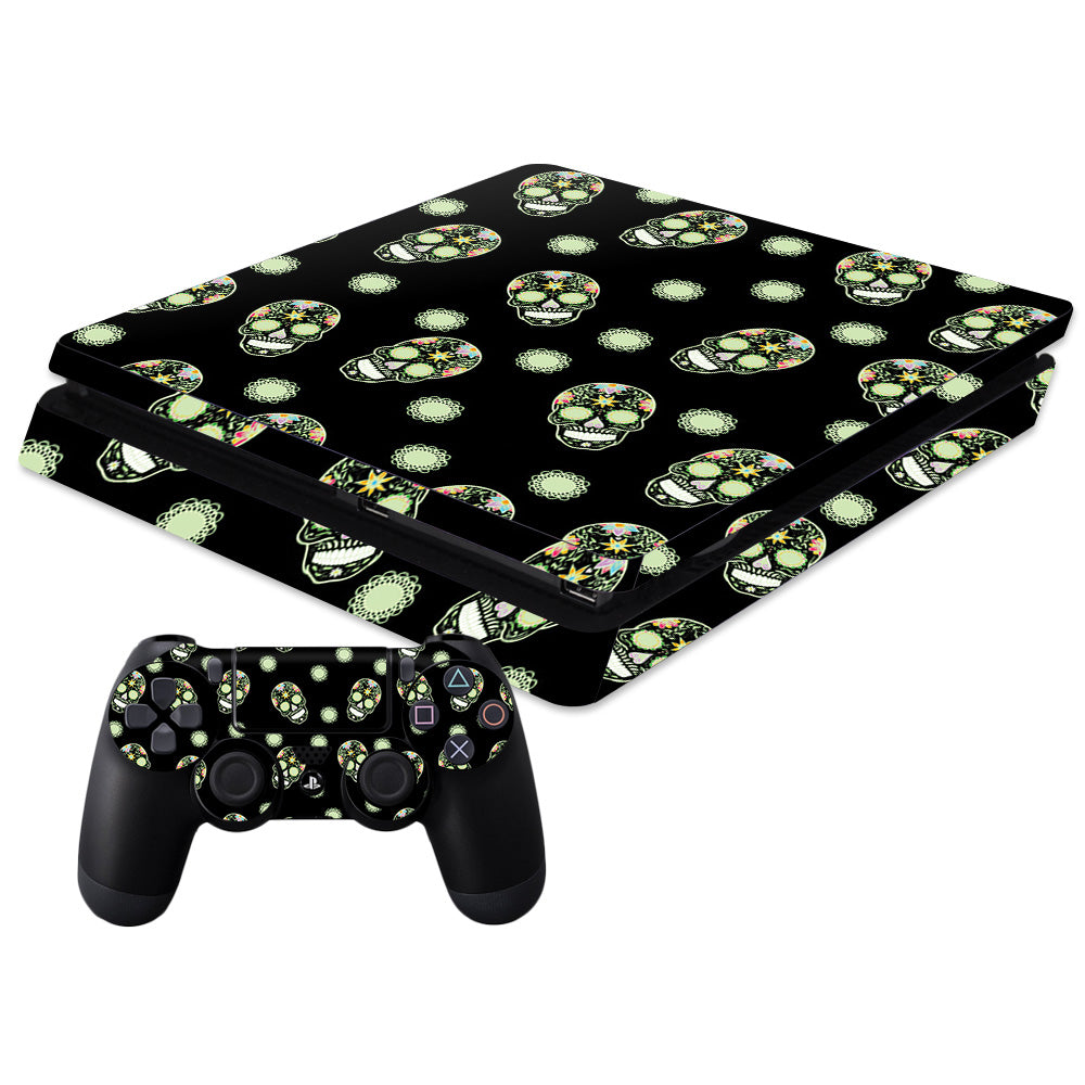 Nighttime Skulls Skin For Sony PS4 Slim & Controller Combo — MightySkins