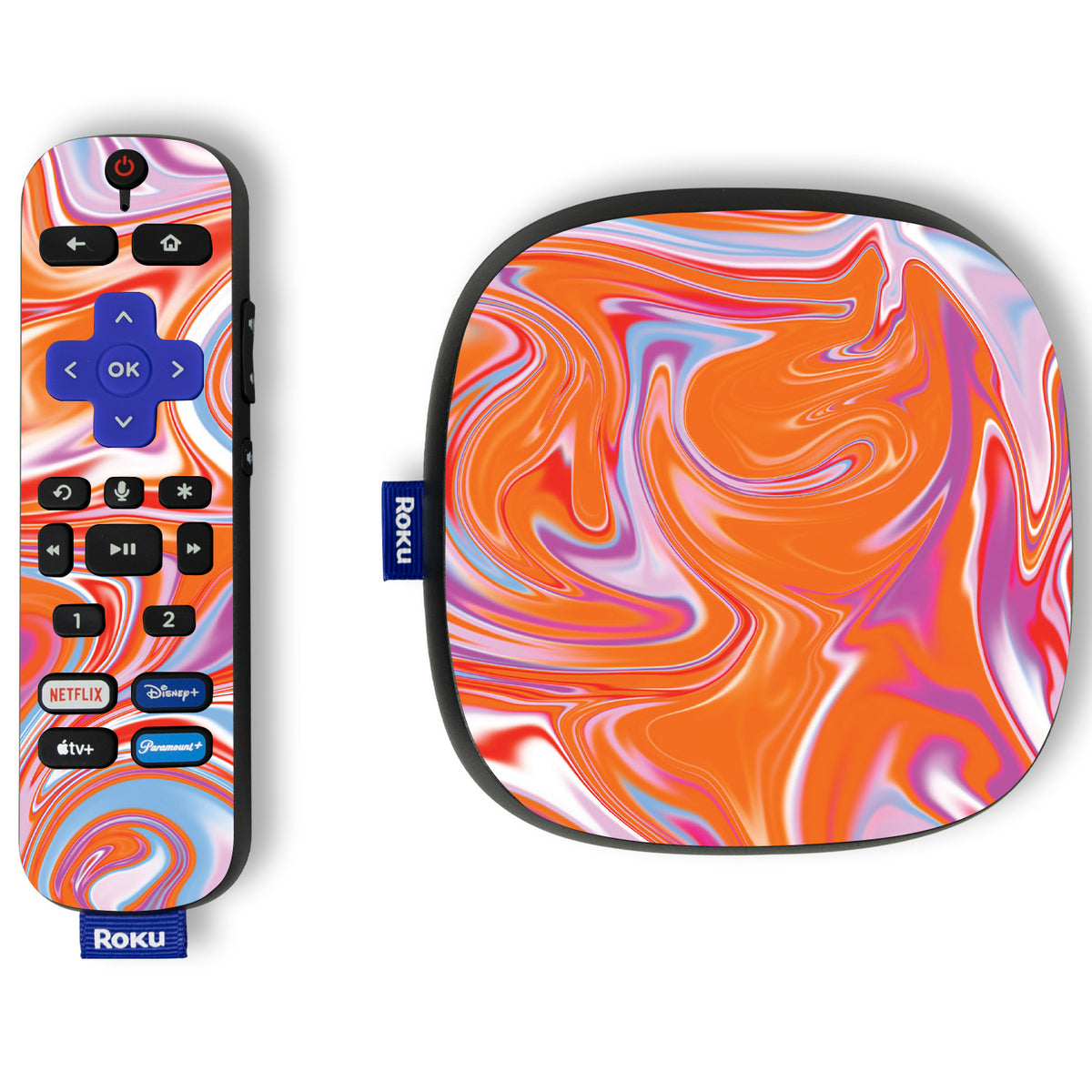 Orange Swirl Skin For Roku Ultra Model 4802 (2022) — MightySkins