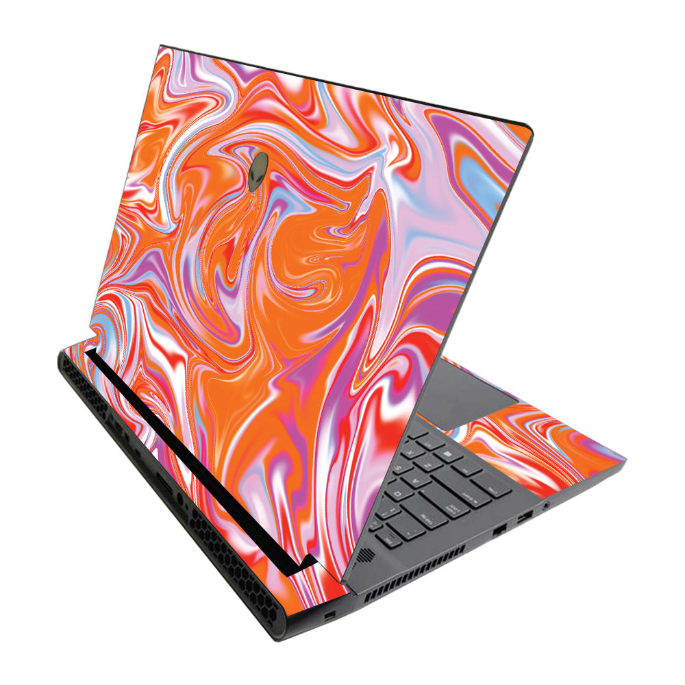 Orange Swirl Skin For Alienware M17 R3 (2020) & M17 R4 (2021) Laptop ...