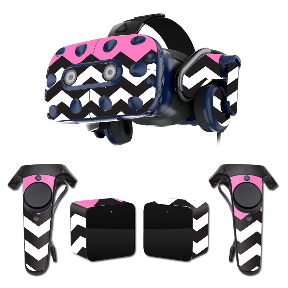 Pink Chevron Skin For HTC VIVE Pro Full Coverage — MightySkins