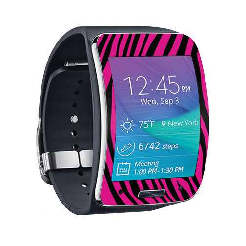 Pink Zebra Skin For Samsung Galaxy Gear S Smart Watch — MightySkins