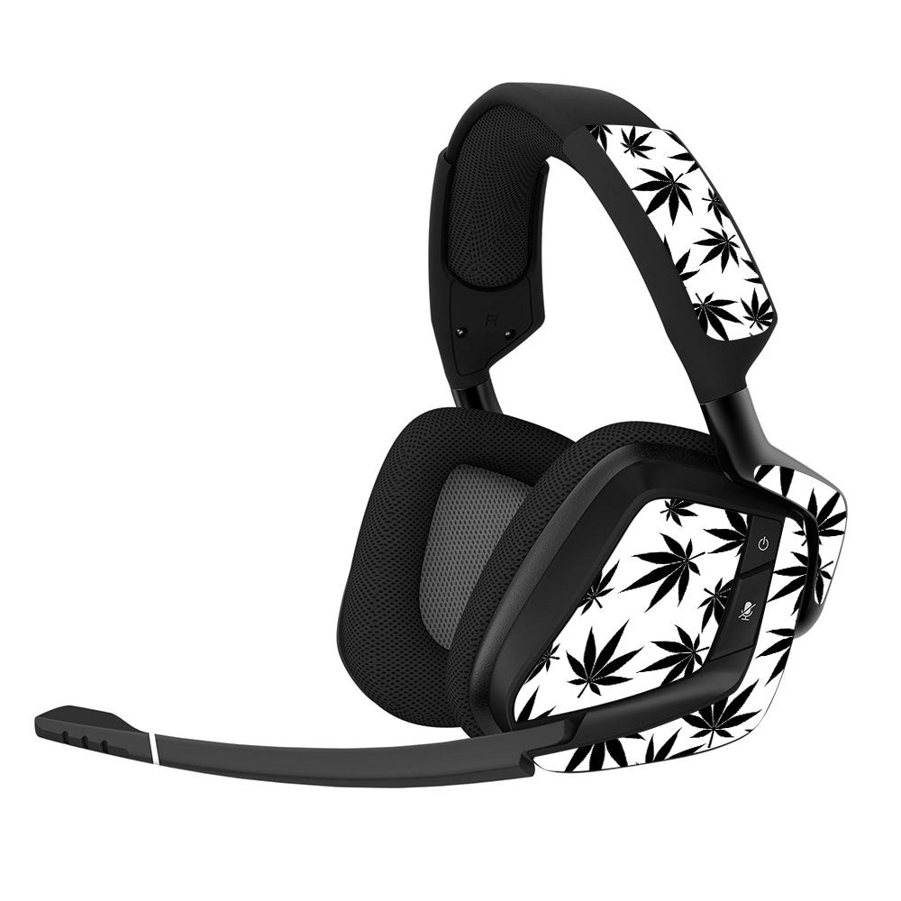 Pot Leaves Black Skin For Corsair Pro Gaming Headset — MightySkins