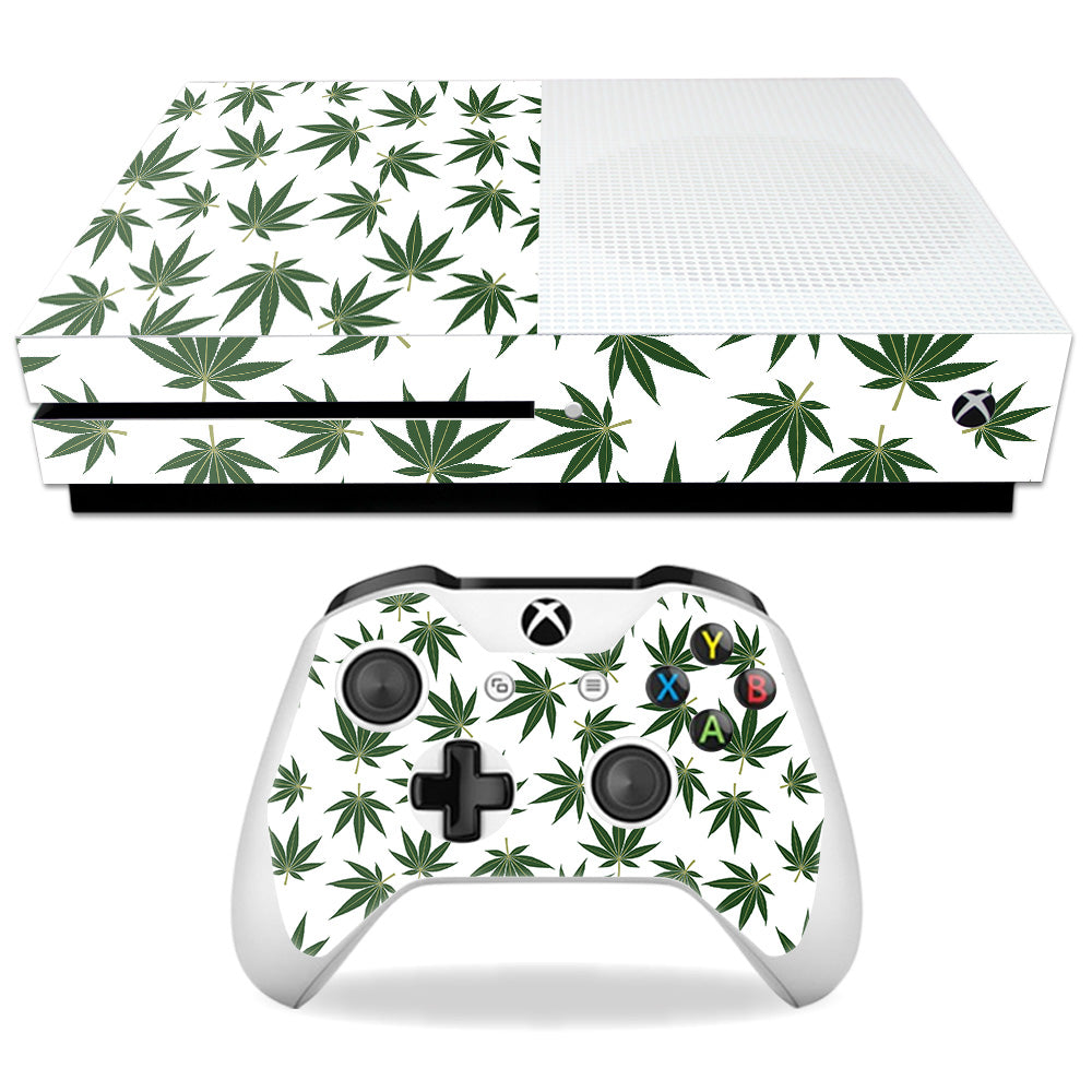 Pot Leaves Green Skin For Microsoft Xbox One S — MightySkins