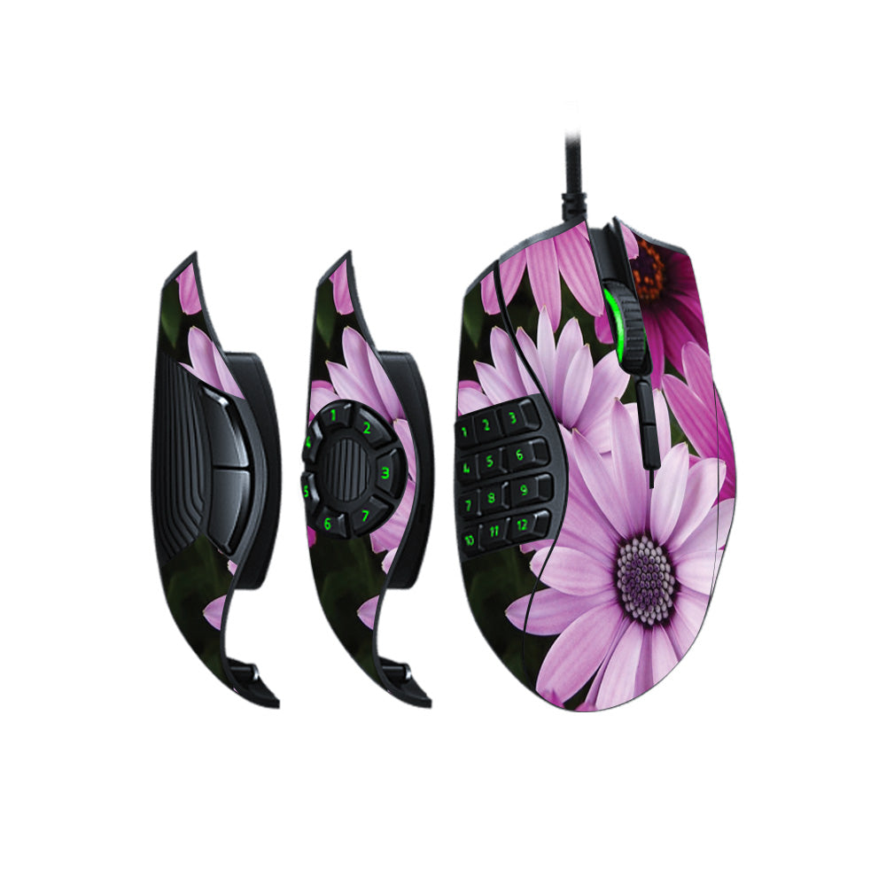 Purple Flowers Skin For Razer Naga Trinity — MightySkins