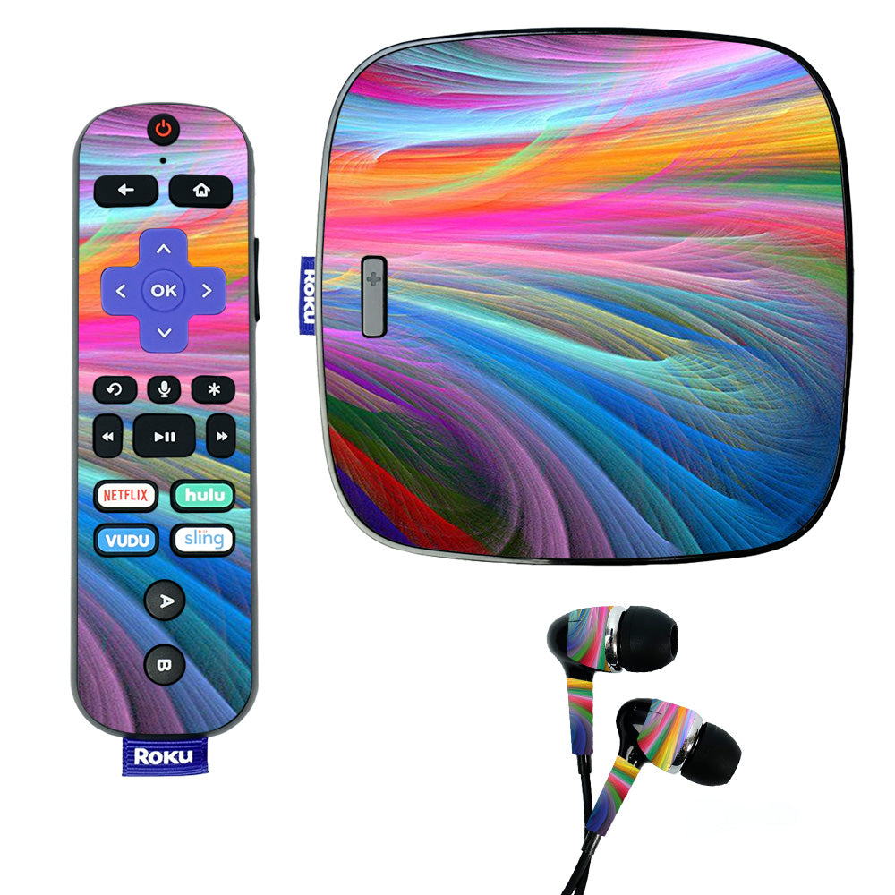 Rainbow Waves Skin For Roku Ultra — MightySkins
