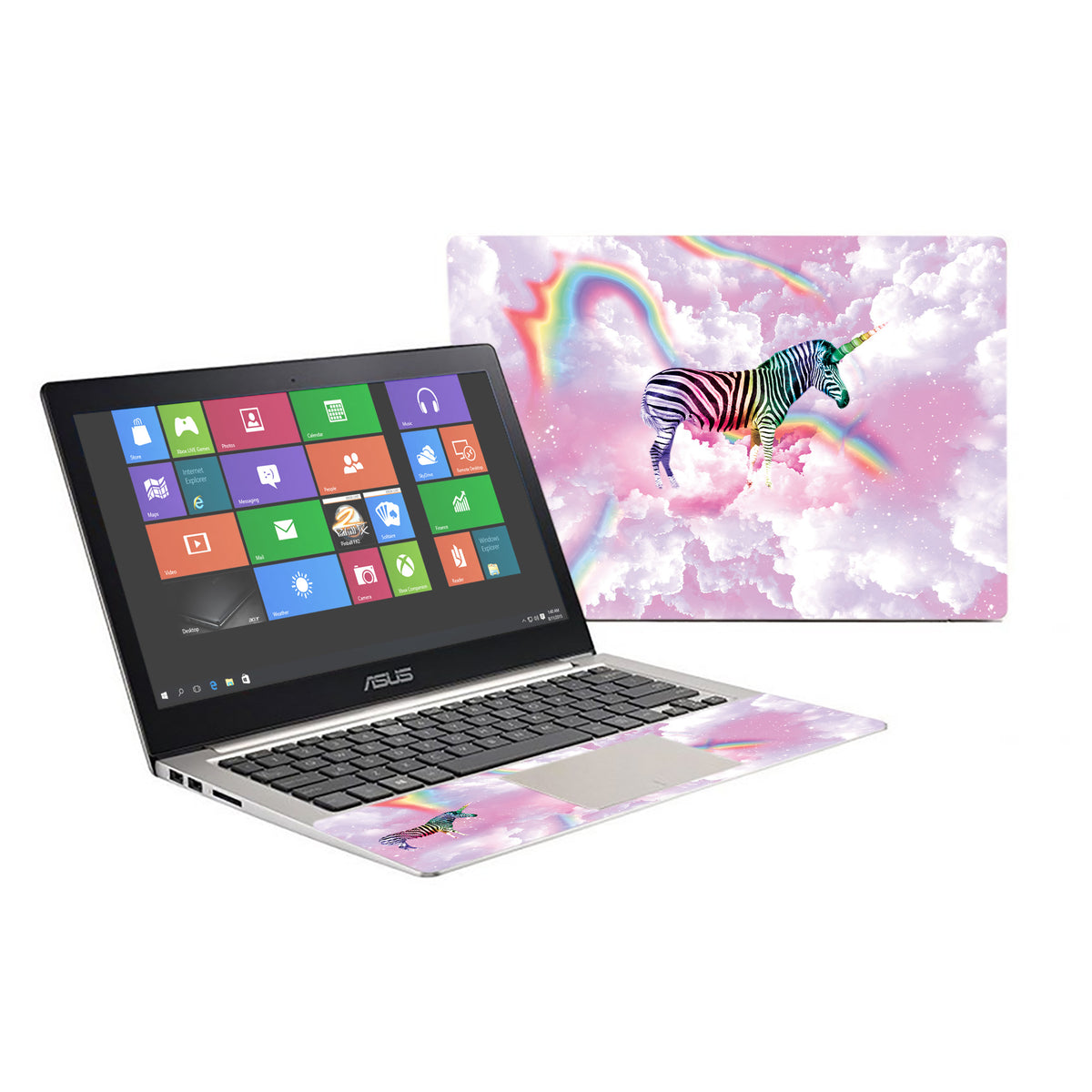 Rainbow Zebra Heaven skin is precision cut to fit perfectly. Attaches easily and peels off ...