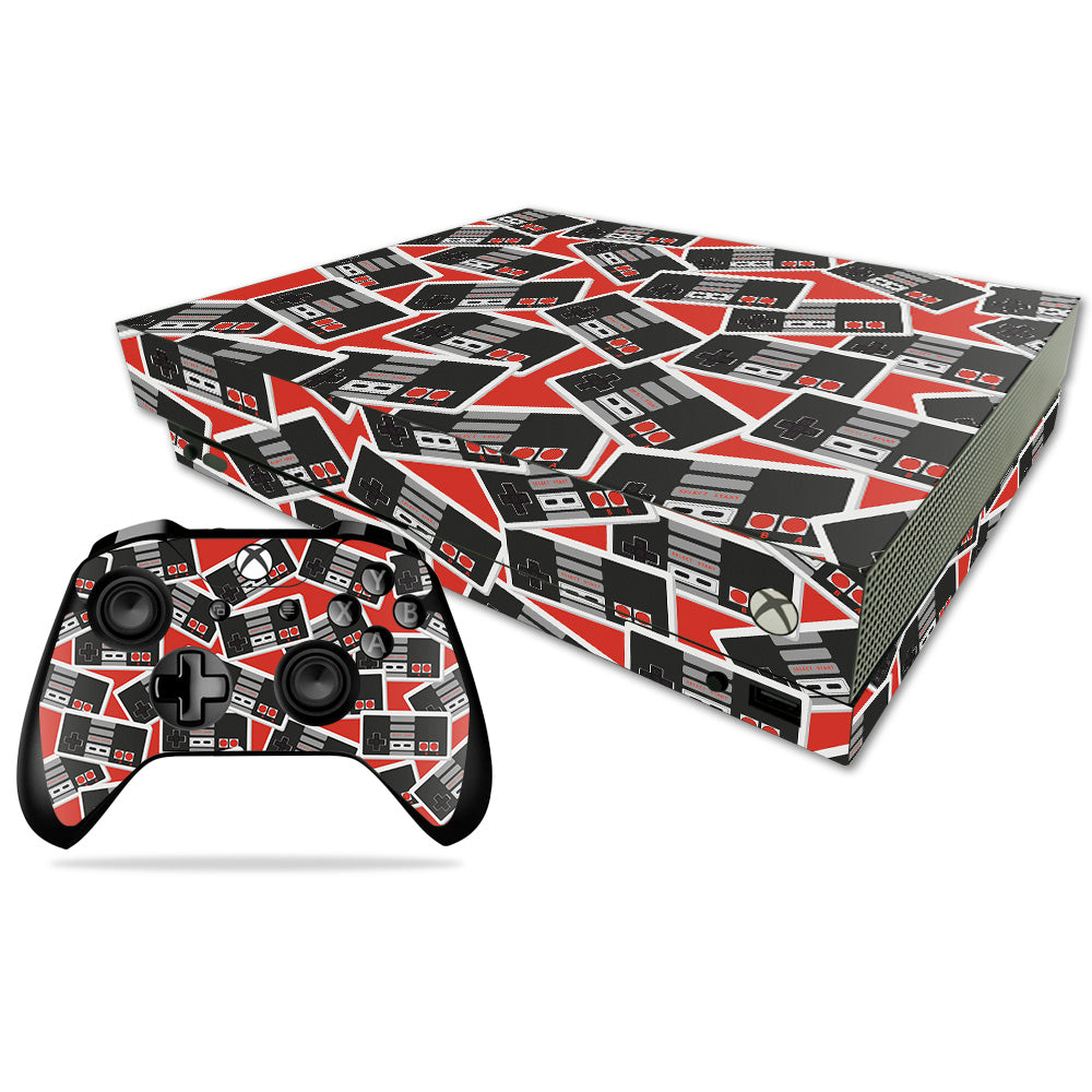 Retro Controllers 3 Skin For Microsoft Xbox One X — MightySkins