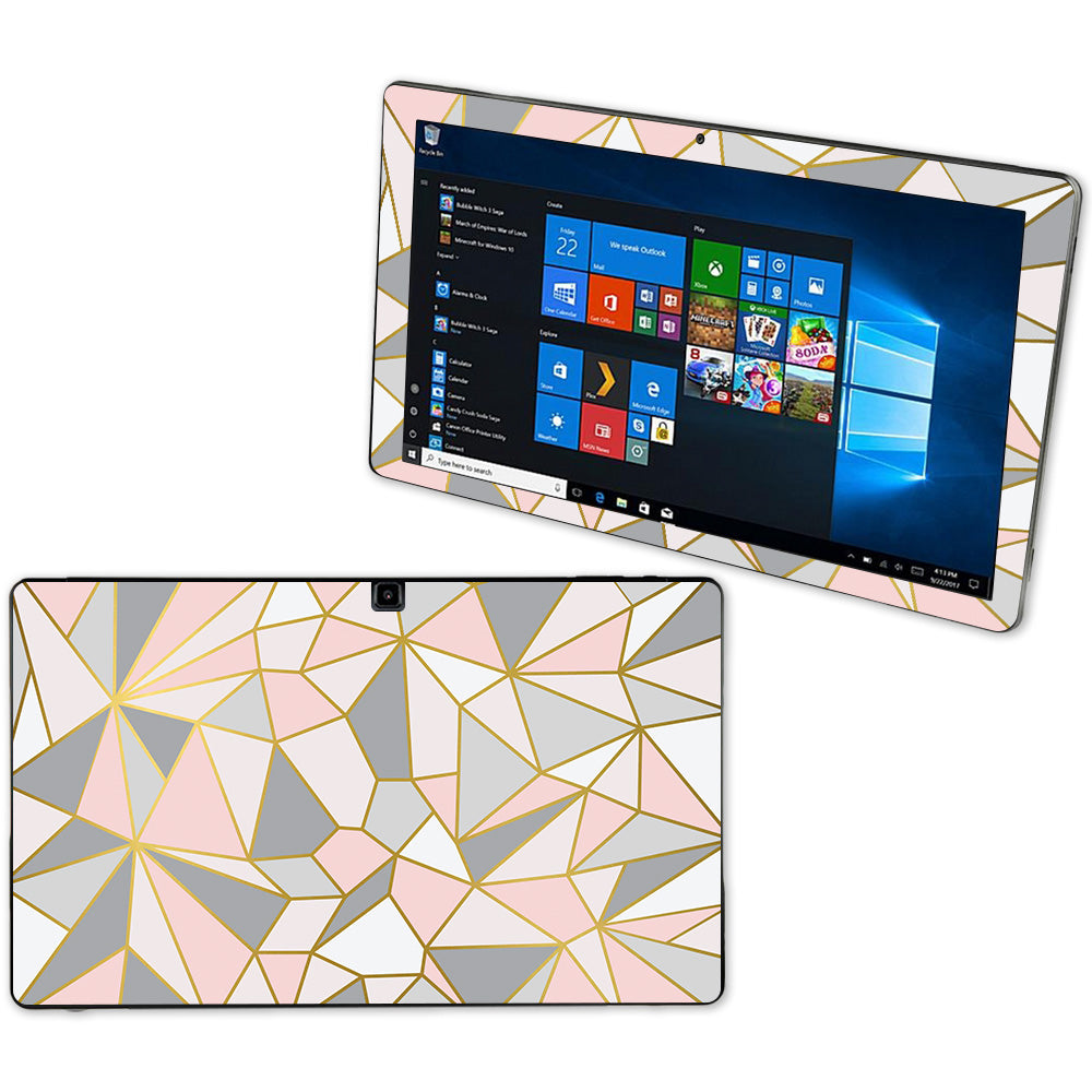 Rose Gold Polygon Skin For NuVision Supreme 1001 Tablet — MightySkins
