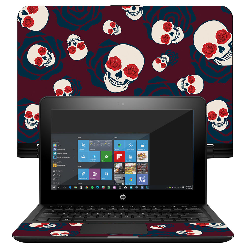 Skulls N Roses Skin For x360 Convertible 11" (2017) — MightySkins