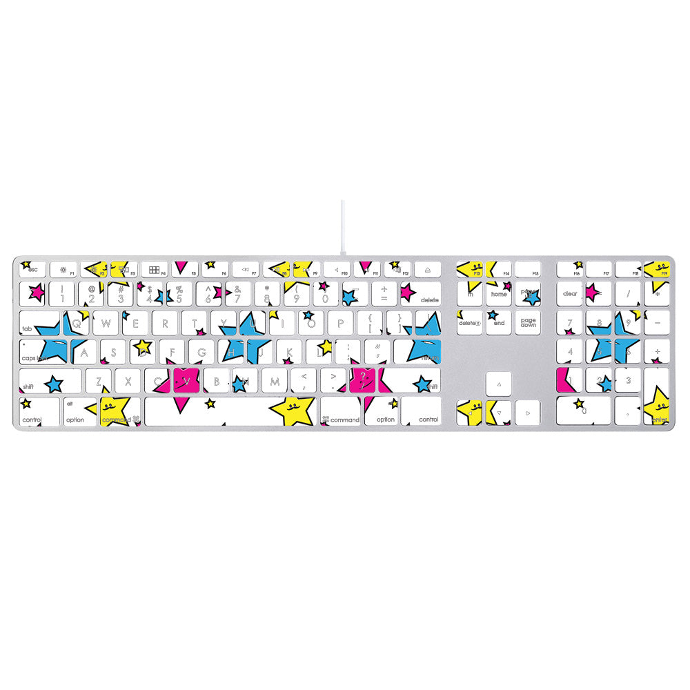 Smiley Stars Skin For Apple Keyboard with Keypad MB110LL/B — MightySkins