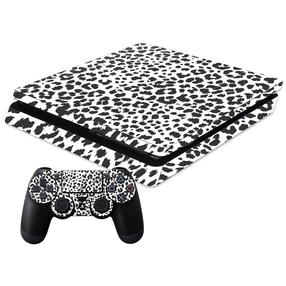 Snow Leopard Print Skin For Sony PS4 Slim & Controller Combo — MightySkins