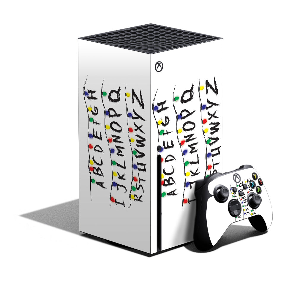 Stranger Alphabet Skin For Microsoft XBOX Series X Bundle — MightySkins