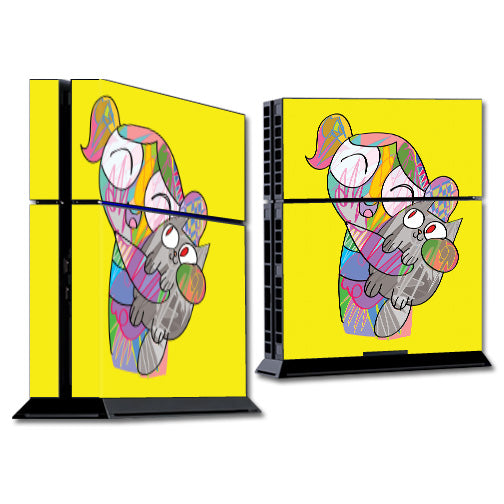 Sweet Cat Hug Skin For Sony PS4 Console — MightySkins