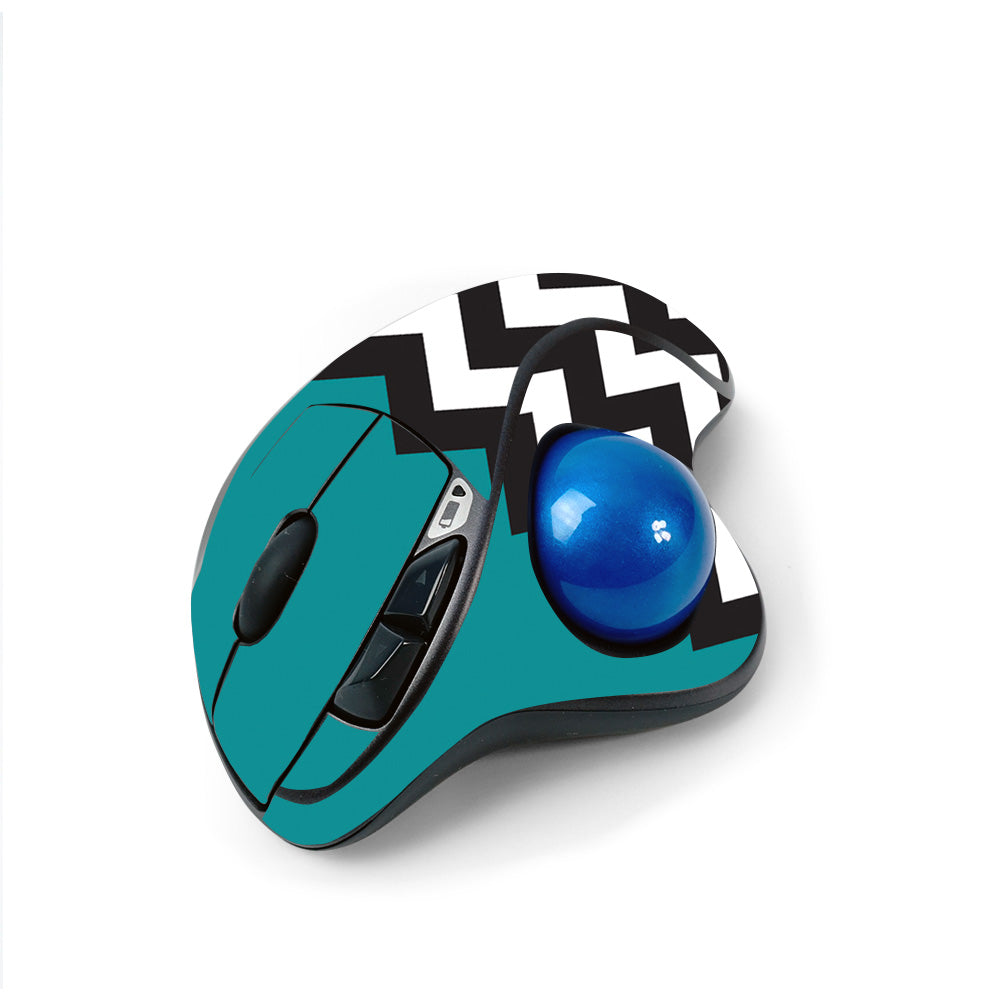 Teal Chevron Skin For Logitech M570 Wireless Trackball Mouse — MightySkins