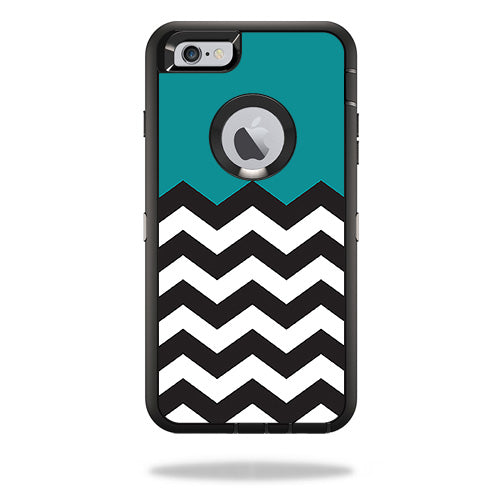 Teal Chevron Skin For OtterBox Defender iPhone 6 Plus Case — MightySkins