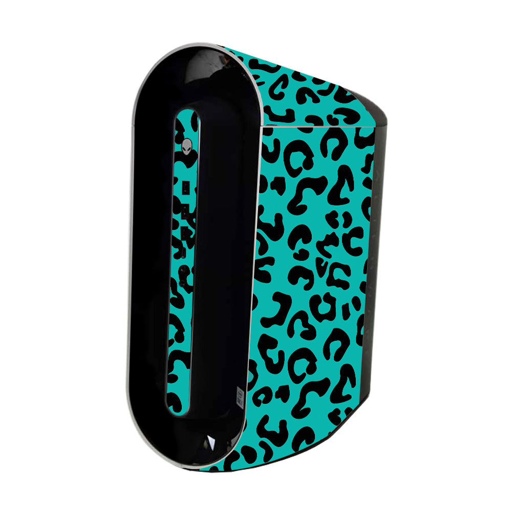 Teal Leopard Skin For Alienware Aurora R11 Gaming Desktop — MightySkins