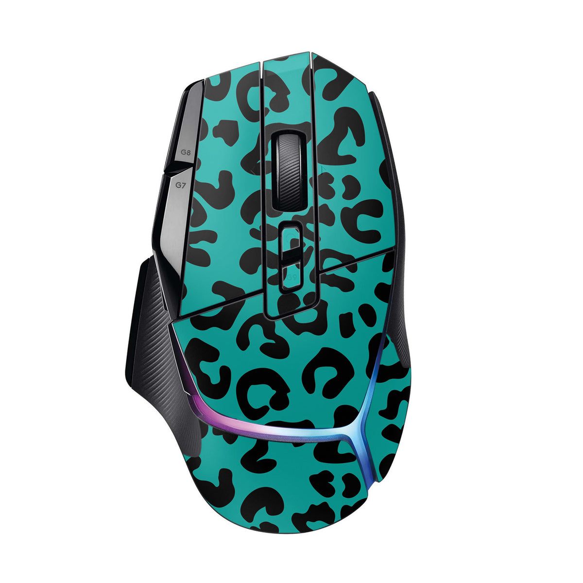 Teal Leopard Skin For Logitech G502 X Plus — MightySkins