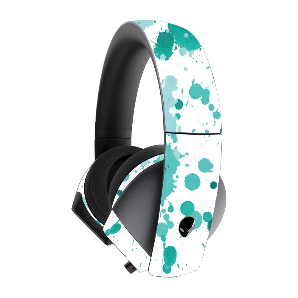 Teal Splatter Skin For Alienware 7.1 Gaming Headset — MightySkins
