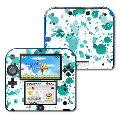 Teal Splatter Skin For Nintendo 2DS — MightySkins