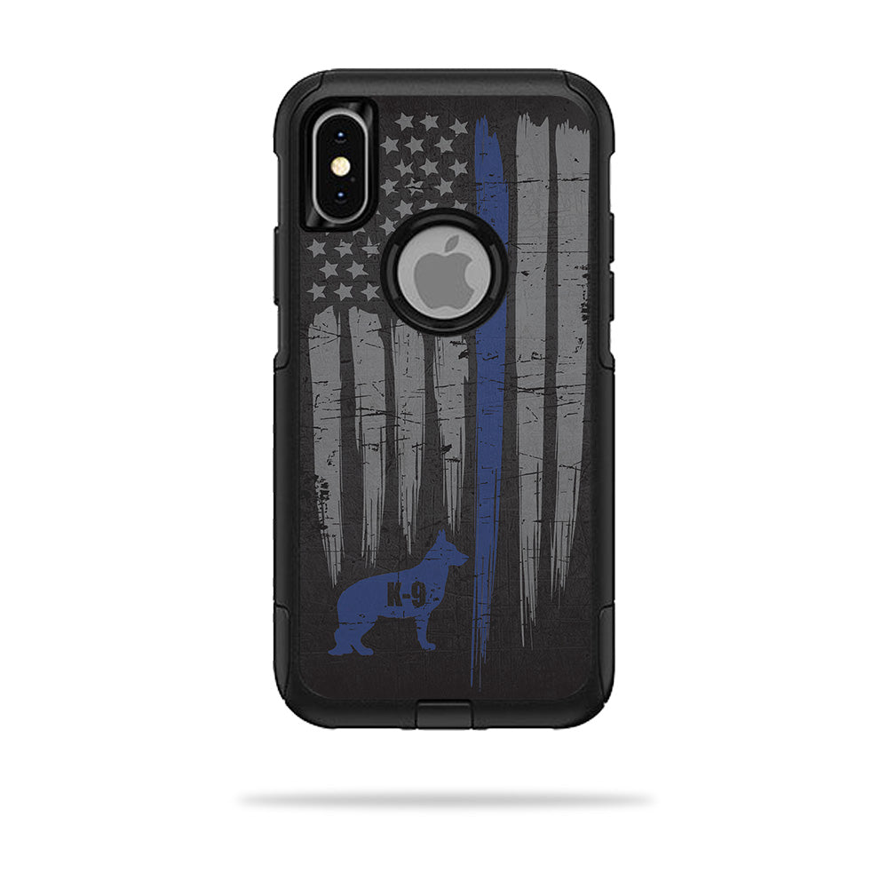 Thin Blue Line K9 Skin For OtterBox Commuter iPhone X or XS Case ...