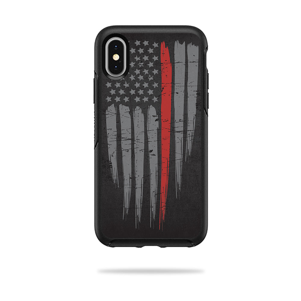 Thin Red Line Skin For OtterBox Symmetry iPhone X or XS Case — MightySkins