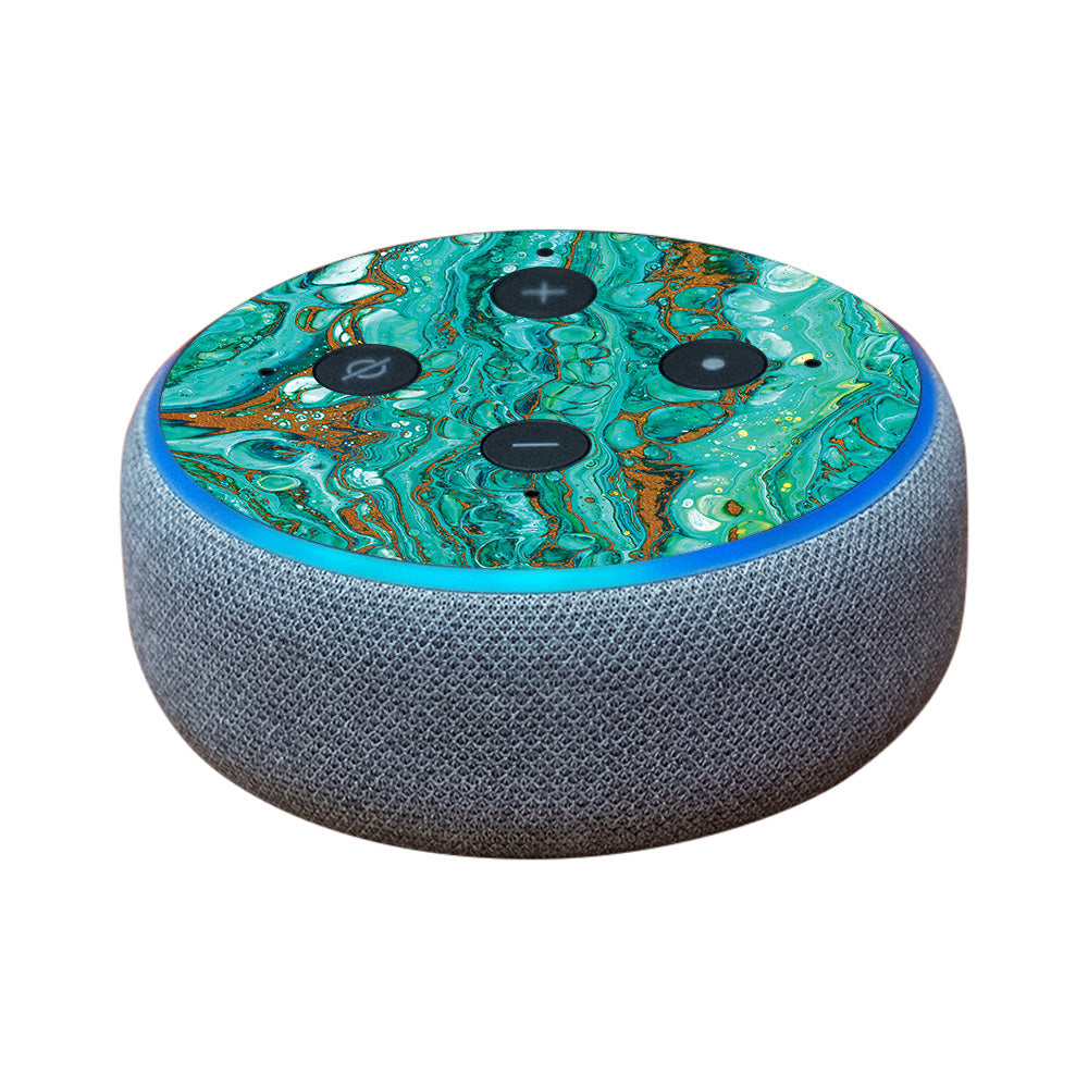 Turquoise Ripple Skin For Amazon Echo Dot (3rd Gen) — MightySkins