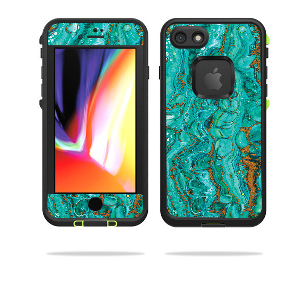 Turquoise Ripple Skin For LifeProof Fre For iPhone SE (2020) / 7 / 8 or ...