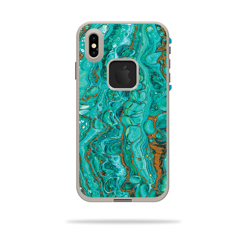 Turquoise Ripple Skin For LifeProof FRE iPhone XS Max — MightySkins