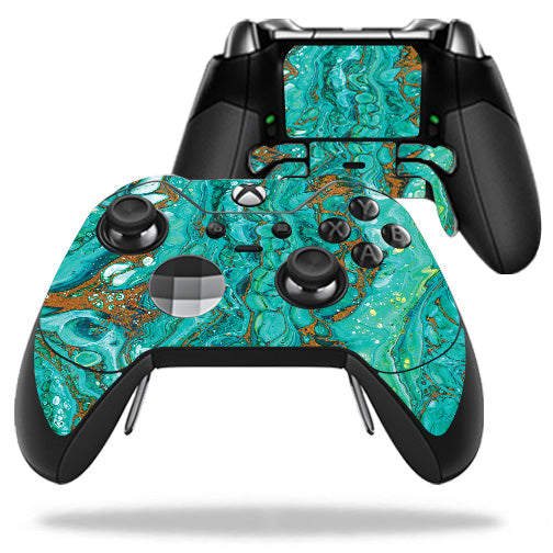 Turquoise Ripple Skin For Microsoft Xbox One Elite Controller — MightySkins