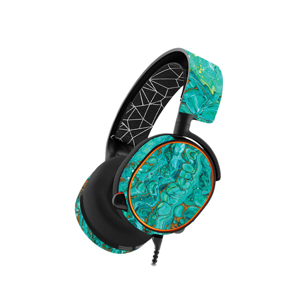 Turquoise Ripple Skin For SteelSeries Arctis 5 Gaming Headset — MightySkins