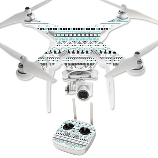 Turquoise Tribal Skin For DJI Phantom 3 Professional — MightySkins