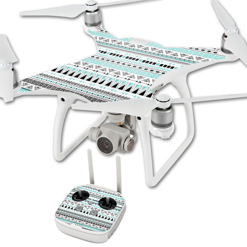 Turquoise Tribal Skin For DJI Phantom 4 — MightySkins
